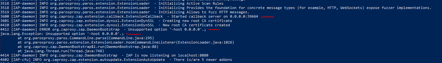 Daemonbootstrap Unsupported Option · Issue 5904 · Zaproxy Zaproxy · Github
