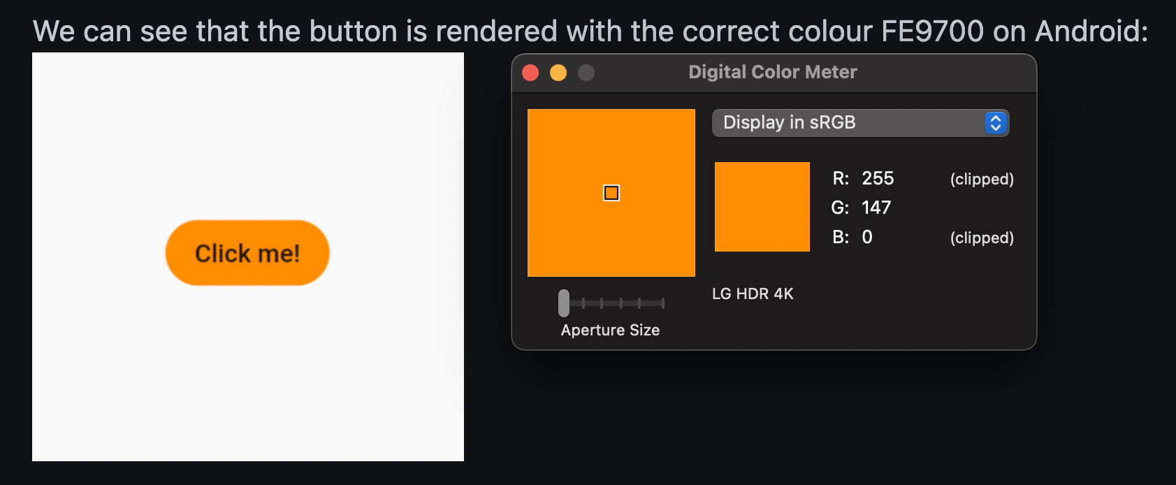 Colours appear lighter on iOS compared to Android · Issue #39113 · flutter/flutter · GitHub