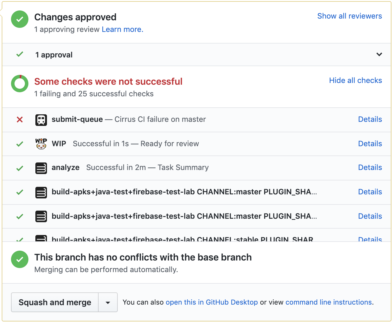 `submit-queue` failure details are a non-sequitor · Issue #54869 · flutter/flutter · GitHub