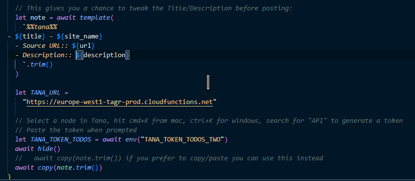 Post Current URL to Tana with Metadata · johnlindquist kit · Discussion #930 · GitHub