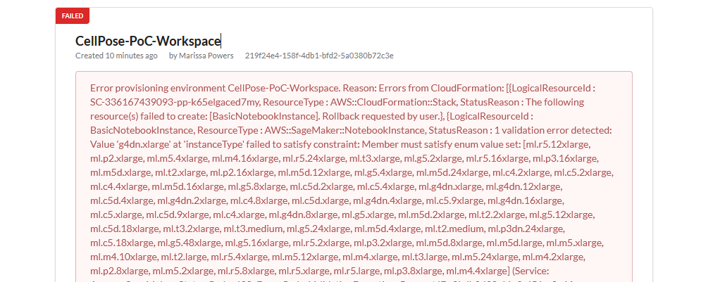 [Bug] no InstanceType dropdown on Sagemaker Workspace Configuration · Issue #1091 · awslabs ...