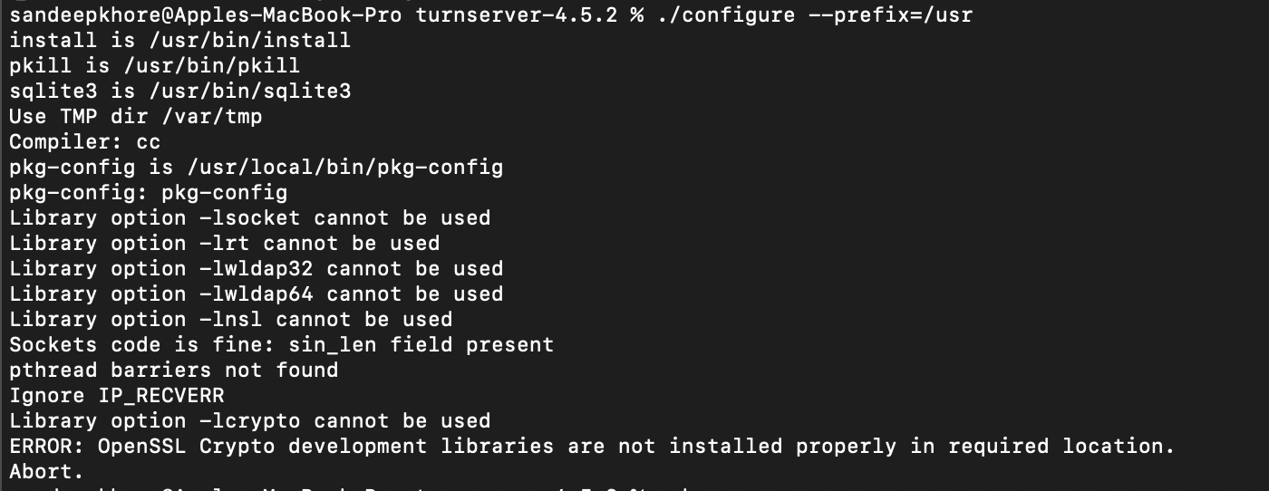 ./configure problem · Issue #122 · coturn/coturn · GitHub