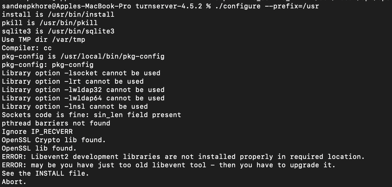 ./configure problem · Issue #122 · coturn/coturn · GitHub