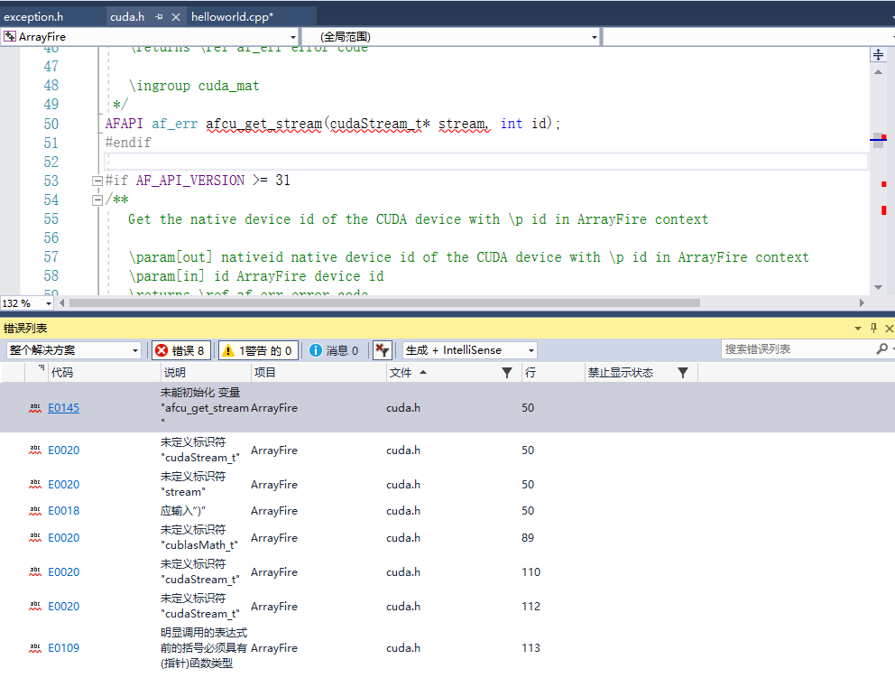 cuda.h shows Error · Issue #2824 · arrayfire/arrayfire · GitHub