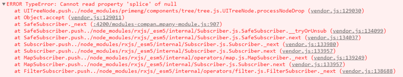 P Tree Validatedrop Thow Error In Subscribe · Issue 7386 · Primefacesprimeng · Github