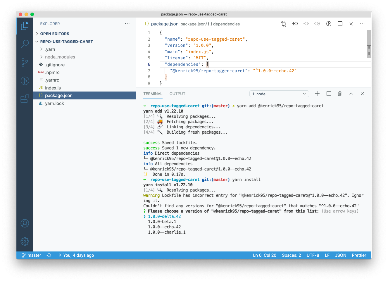 Yarn couldn't handle caret and double hyphen in a package's version · Issue #8526 · yarnpkg/yarn ...