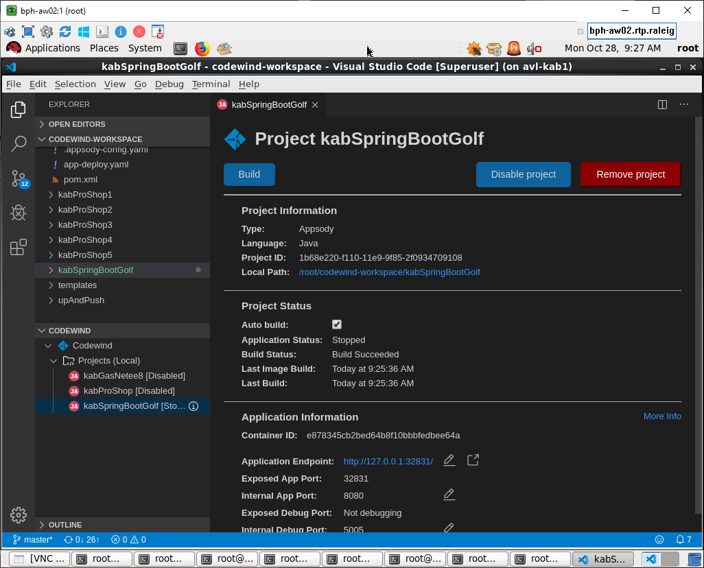 SVT:Appsody projects are stuck in "Starting" state even though container log says application up ...