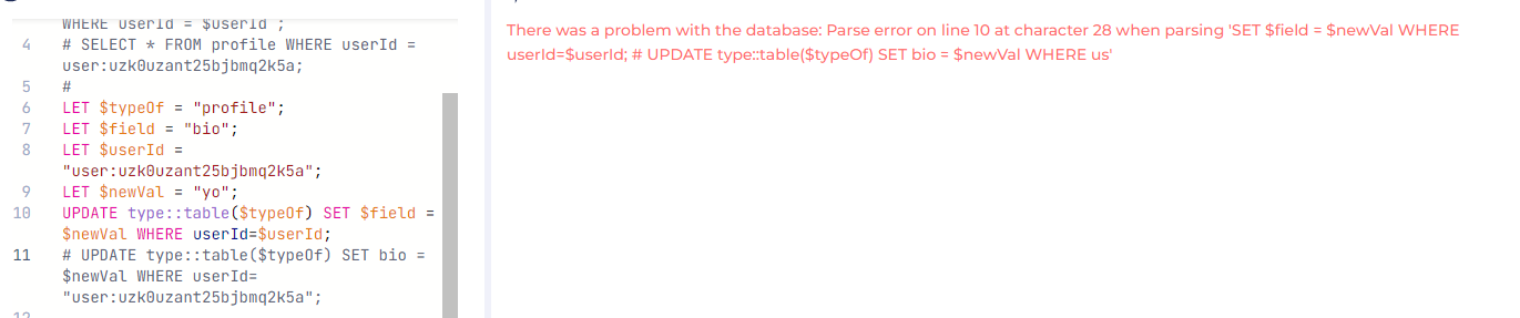 Feature: String variables to declare a field from a record · Issue #1693 · surrealdb/surrealdb ...