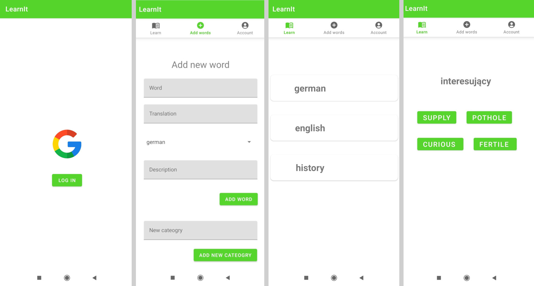 GitHub - Dakaro/LearnIt: Application for learning new words and definitions