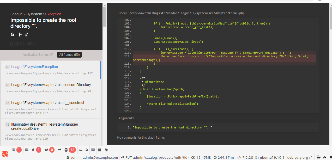 Impossible to create the root directory · Issue #2578 · bagisto/bagisto · GitHub