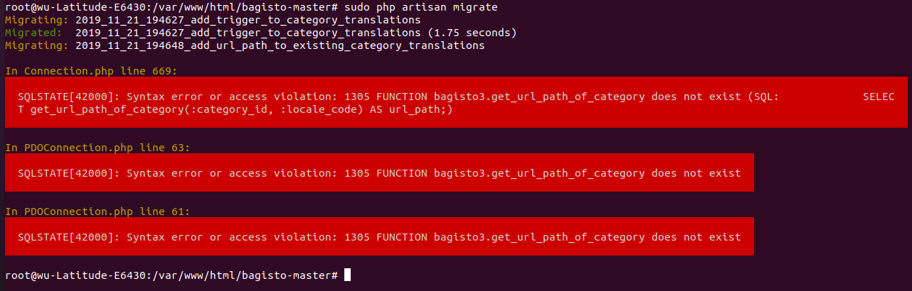 error mysql 8.0.20 bagisto v 1.1.2 · Issue #3037 · bagisto/bagisto · GitHub