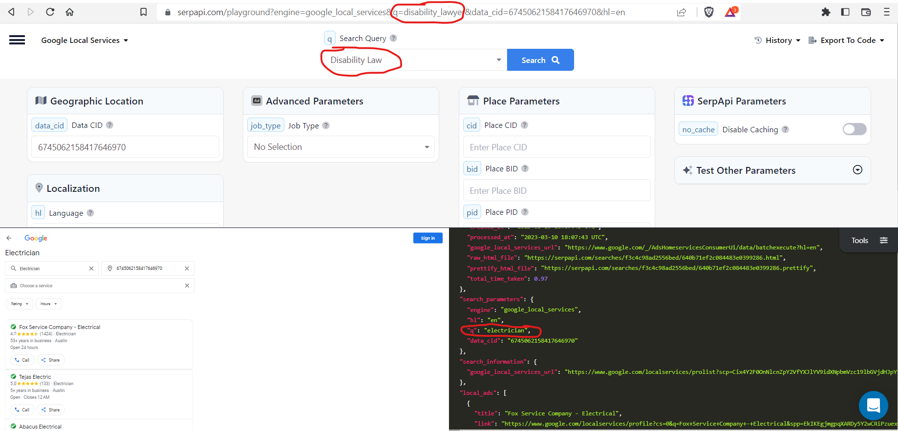 [Google Local Services] Results Served from Cache even when `q` is Changed · Issue #707 ...