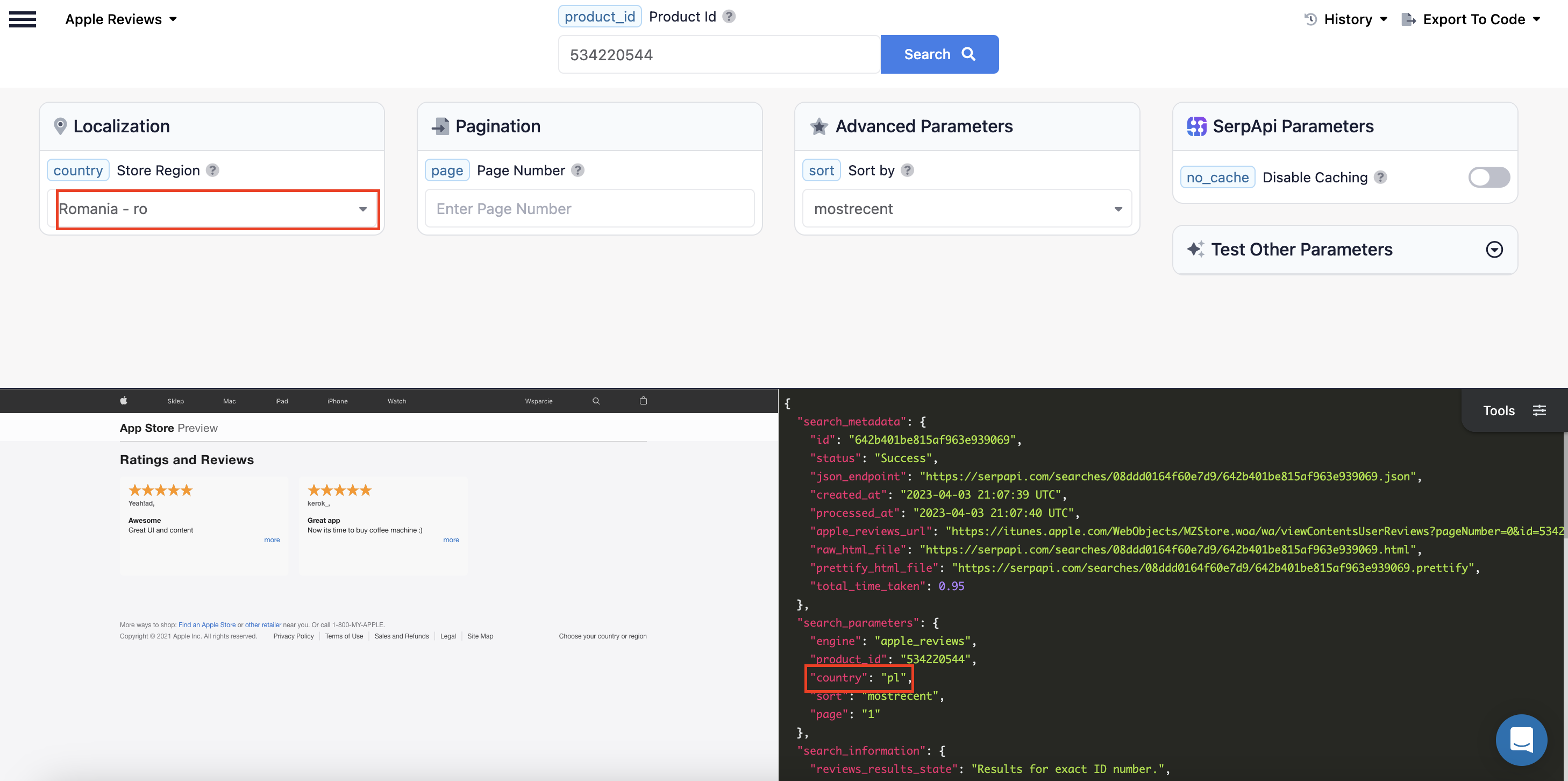 [Apple App Store Reviews API] Results Served from Cache when `country` is changed · Issue #768 ...