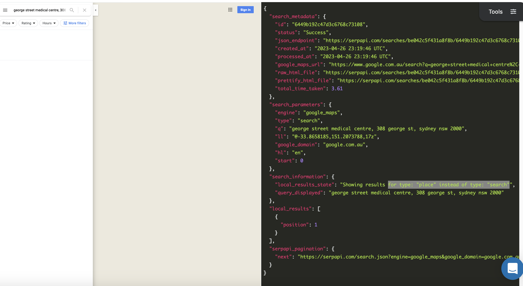 [Google Maps] Empty Array Returned When `start` is set to 0 · Issue #814 · serpapi/public ...