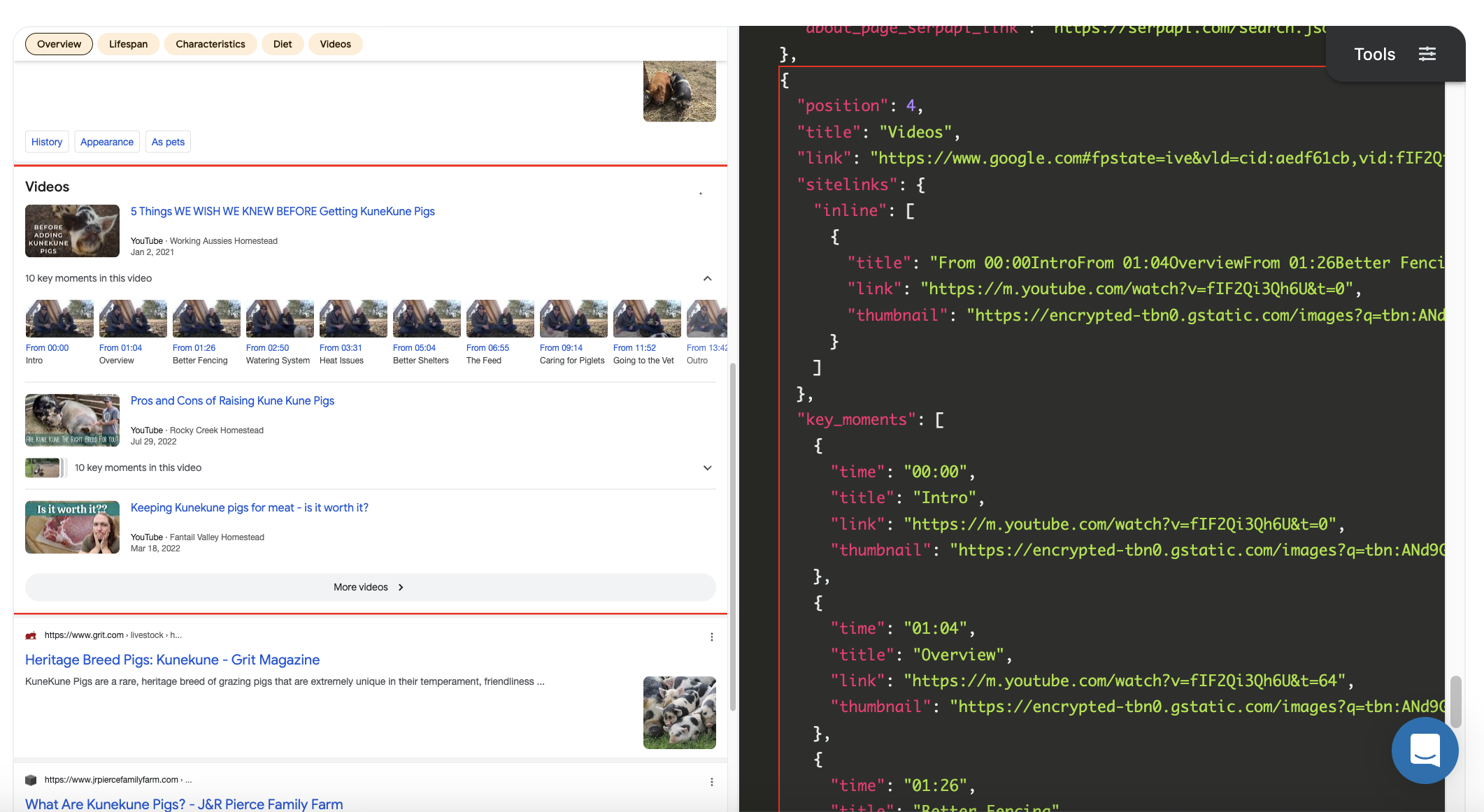 [Google Search API]`inline_videos` and `short_videos` blocks Scraped into `organic_results ...