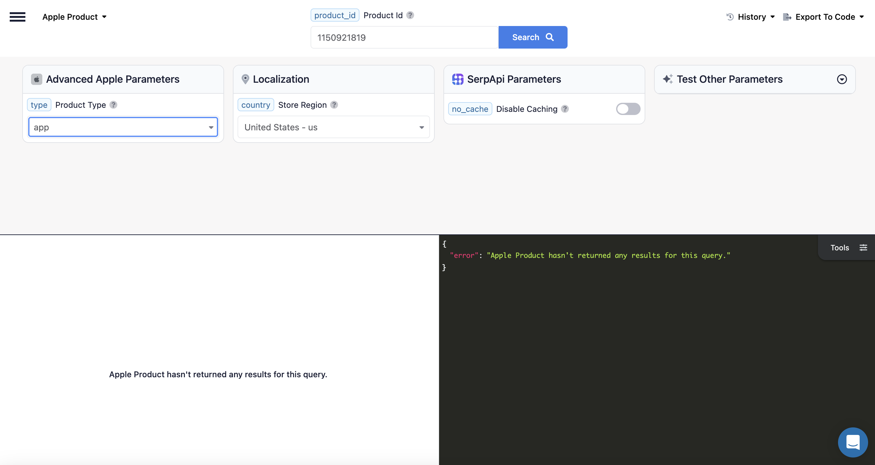 [Apple Product API] No Results Returned · Issue #1131 · serpapi/public-roadmap · GitHub