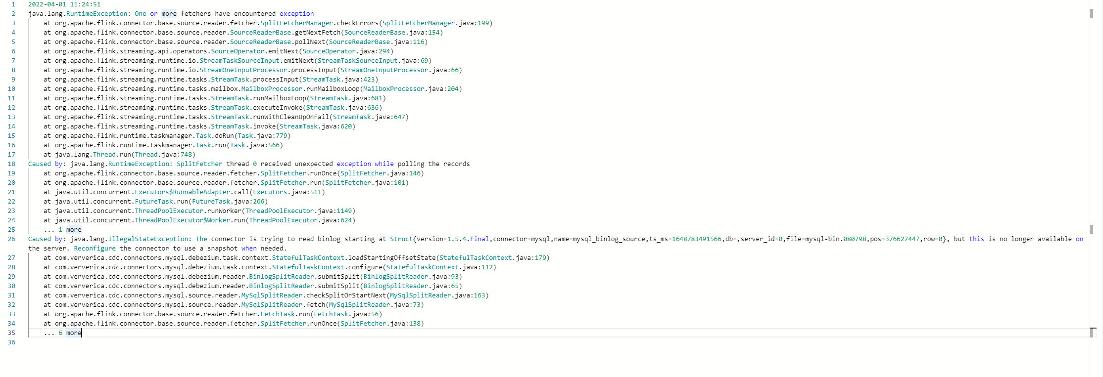 [mysql] fix binlog purge · Issue #1101 · apache/flink-cdc · GitHub