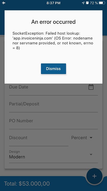 Exception trace errors on screen · Issue #130 · invoiceninja/admin-portal · GitHub