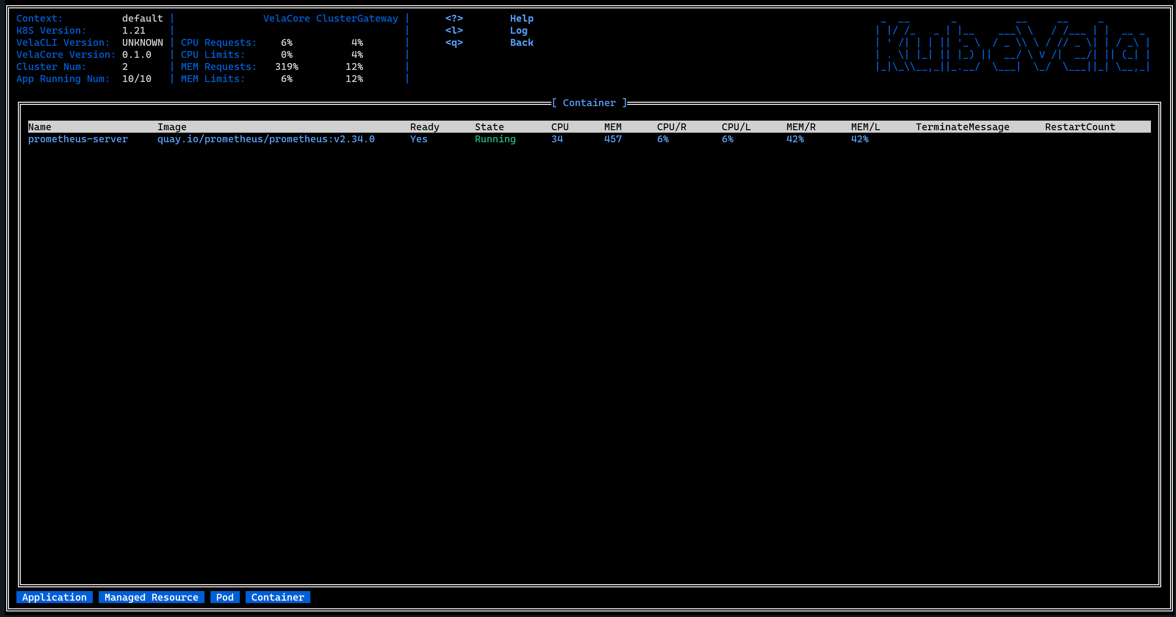 [Feature] add the container view to `vela top` · Issue #4891 · kubevela/kubevela · GitHub