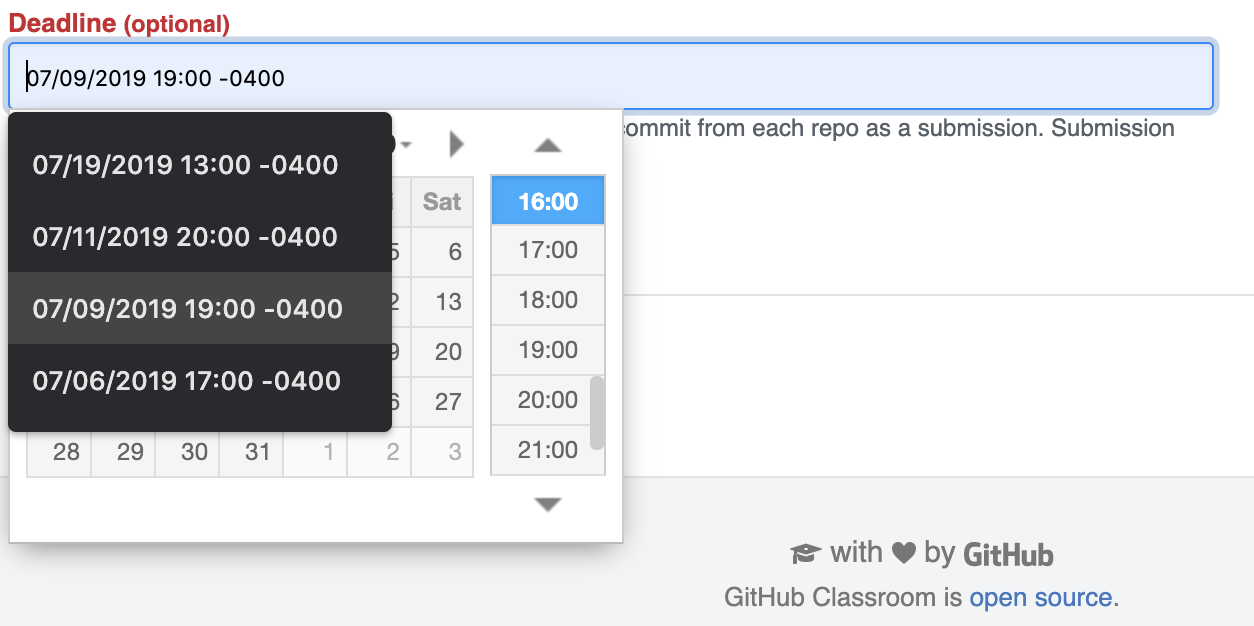 Disable browser autocomplete on deadline text field · Issue #2066 · github-education-resources ...