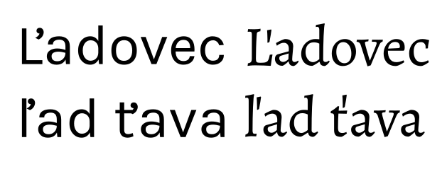 Slovak diacritics use incorrect style · Issue #4 · googlefonts/karla · GitHub