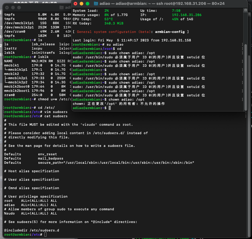root用户授予不了权限及用户所属的问题。 · Issue #1374 · ophub/amlogic-s9xxx-armbian · GitHub
