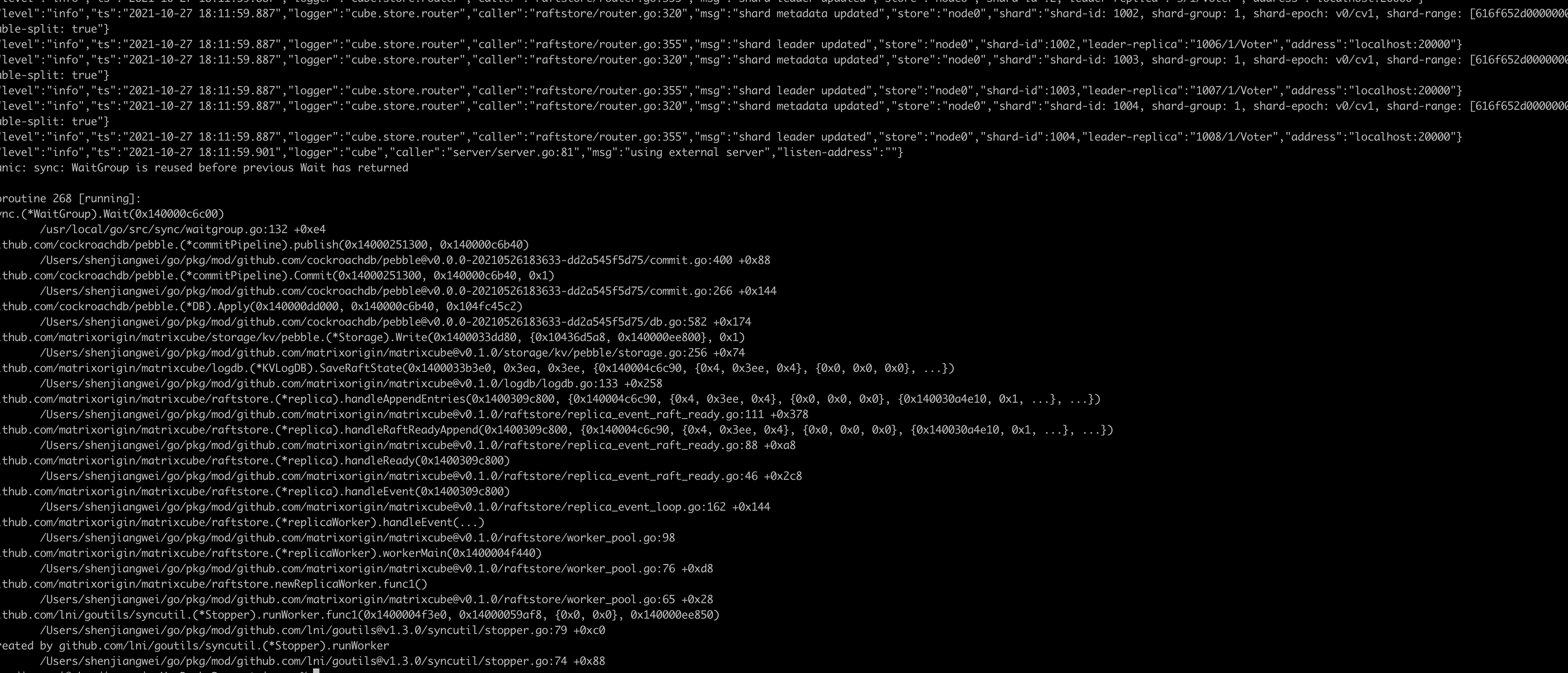 Panic When Writing Batch To Logdb · Issue 327 · Matrixorigin Matrixcube · Github