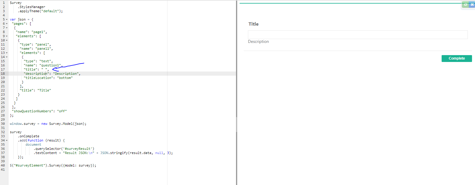 Can't set title to space character · Issue #595 · surveyjs/survey-creator · GitHub