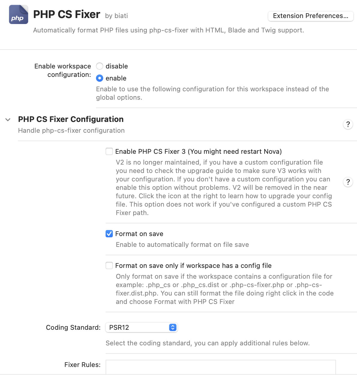 Not Work After Last Update Of The Extension Waiting On Php Cs Fixer To Finish Pre · Issue