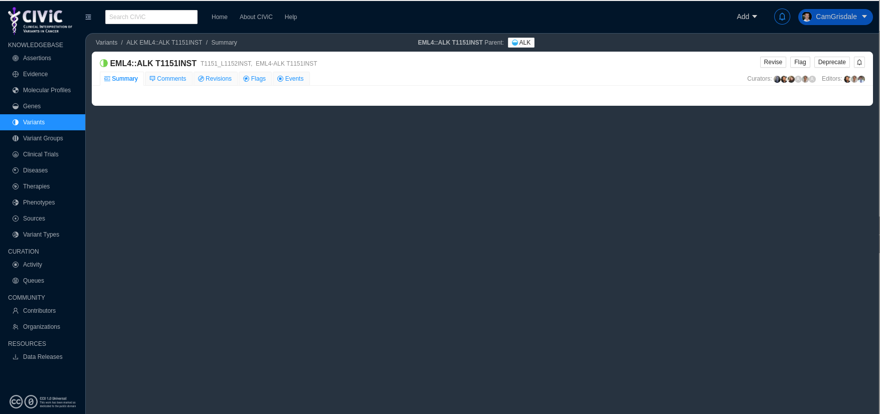 Variant Summary page not being displayed properly · Issue #753 · griffithlab/civic-v2 · GitHub