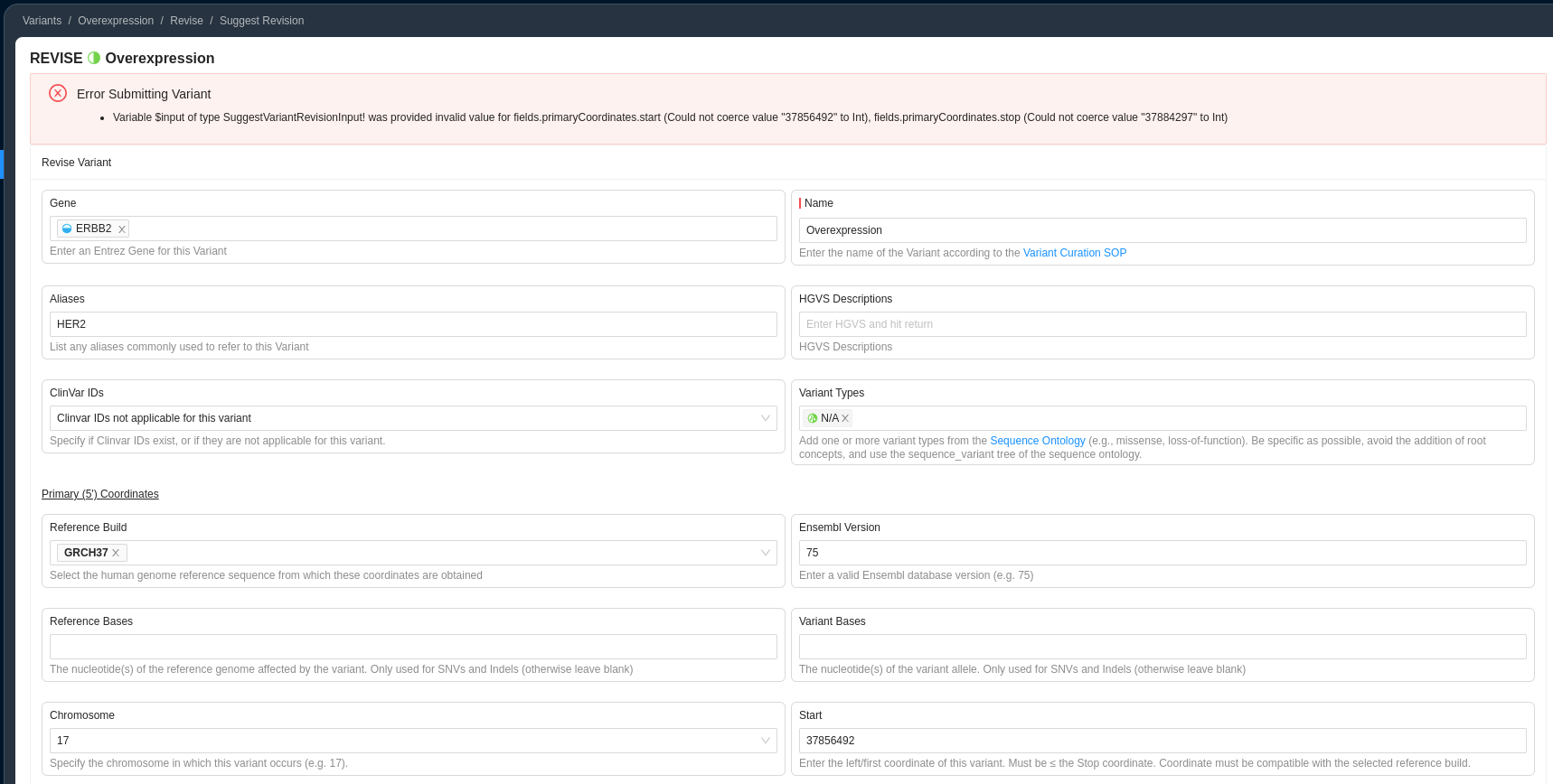 Error submitting variant revisions · Issue #824 · griffithlab/civic-v2 · GitHub