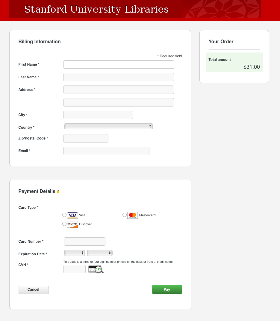 Consider UI/UX for payments form + receipts · Issue #60 · sul-dlss ...