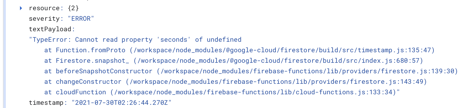 Cannot Read Property Seconds Of Undefined · Issue 922 · Firebasefirebase Functions · Github 1656