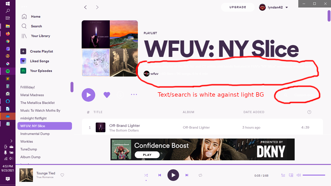 Ziro Purple-Light: White text against light background. · Issue #542 · spicetify/spicetify ...