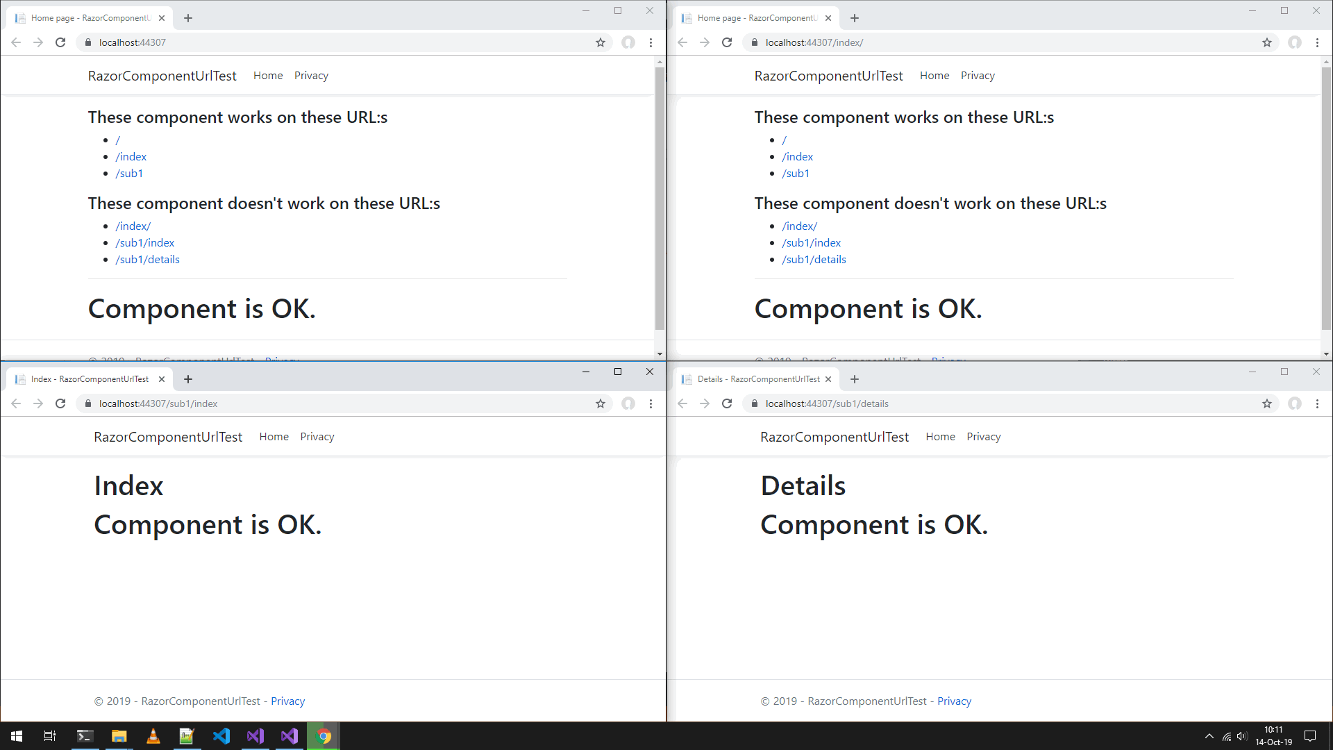 Embedded razor component work on /sub1 but not /sub1/index · Issue #14963 · dotnet/aspnetcore ...