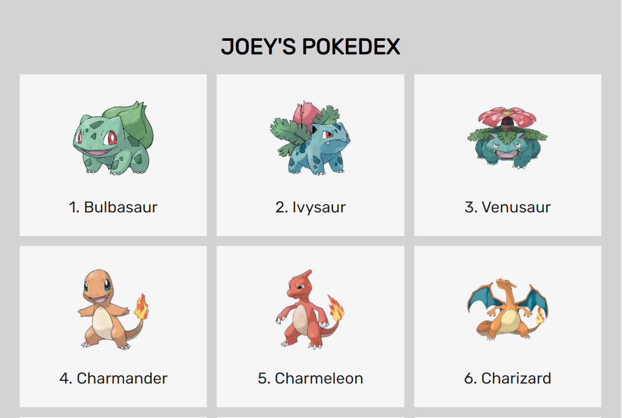 GitHub - joekleinsorge/pokedex: A basic pokedex built from JS, CSS and HTML