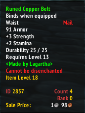 Runed Copper Belt should not be uncommon quality · Issue #4439 ...