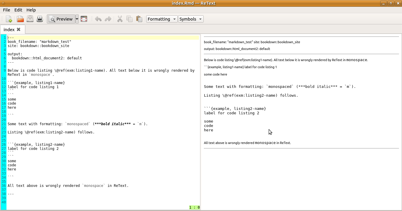 Retext Incorrectly Renders Document With Fenced Code Blocks · Issue 405 · Retext Project Retext