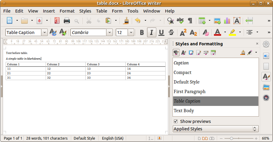 Table caption in OpenDocument is wrongly placed after the table istead of being before it ...