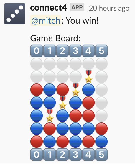 GitHub - mtchd/connect4: Scala Connect 4 Slack bot.