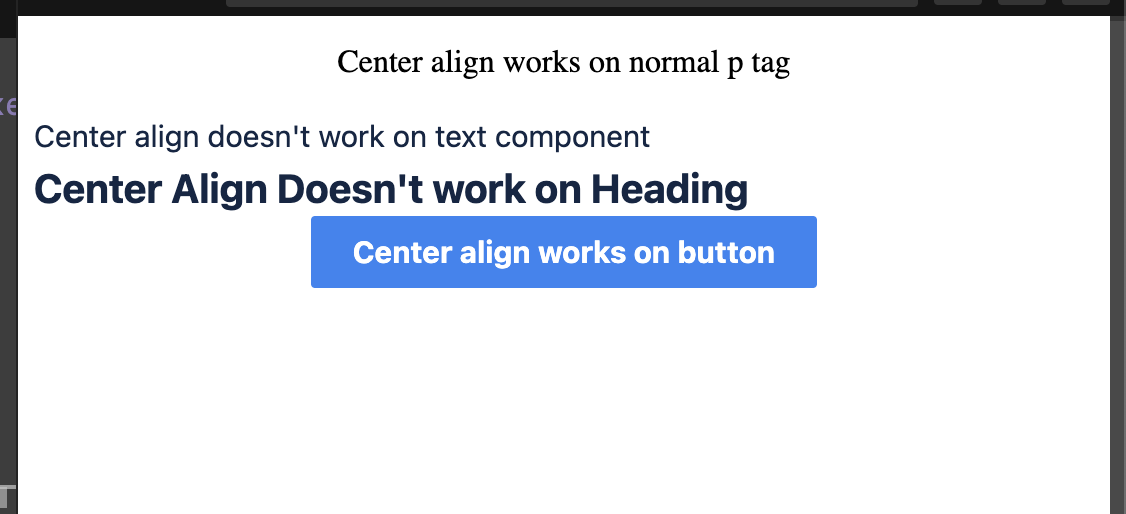Heading, Text components don't inherit center alignment · Issue #785 ...