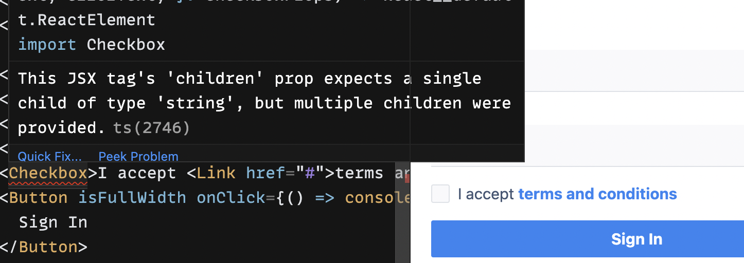 Checkbox doesn't accept Link component as children · Issue #787 · razorpay/blade · GitHub