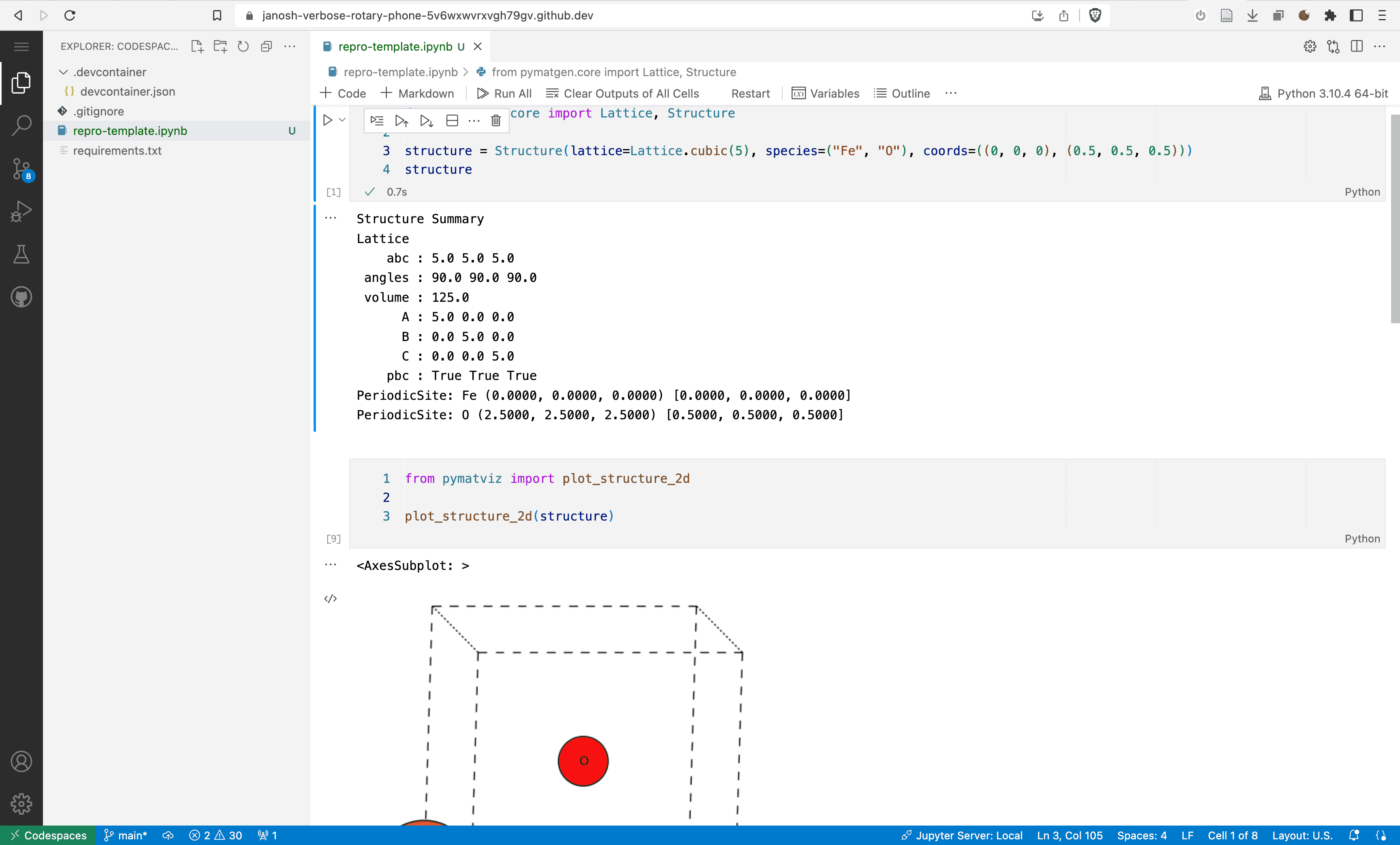 Repro template · Issue #2753 · materialsproject/pymatgen · GitHub Repro template · Issue #2753 · materialsproject/pymatgen · GitHub