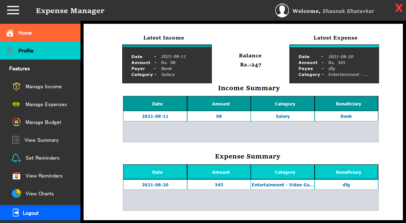 GitHub - shaunak14k/Expense-Manager: A desktop software that will ...