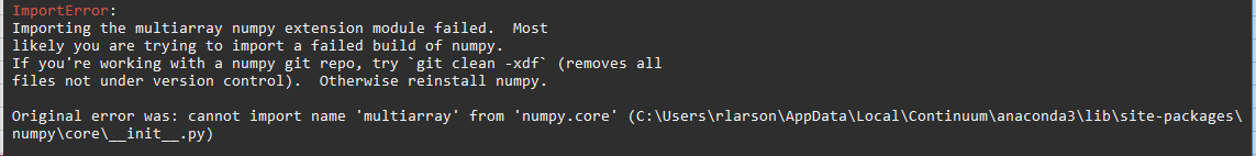 Cannot import name 'multiarray', after downgrade from python 3.7 to ...