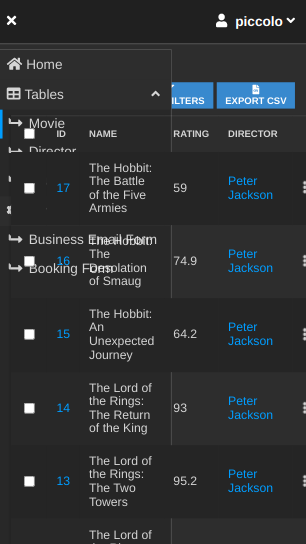 Problem with left sidebar menu on small screens · Issue #140 · piccolo-orm/piccolo_admin · GitHub