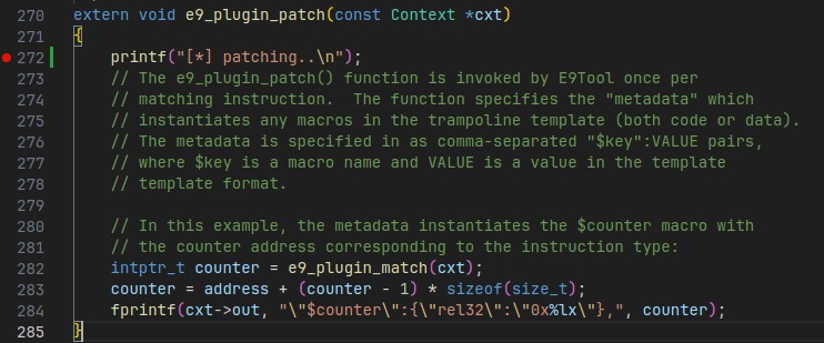 How to perform different actions depending on the return value of `e9patch_plugin_match` in call ...