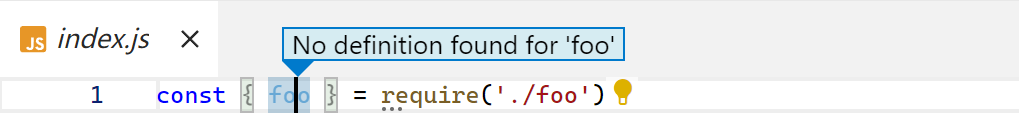 (Bug Report): GoToDefinition won't work if CommonJS module contains ...