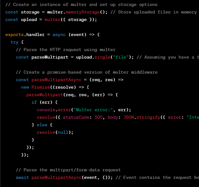 Multer Gives Error On Serverless If Using Without Express Js · Issue 1227 · Expressjsmulter 6052