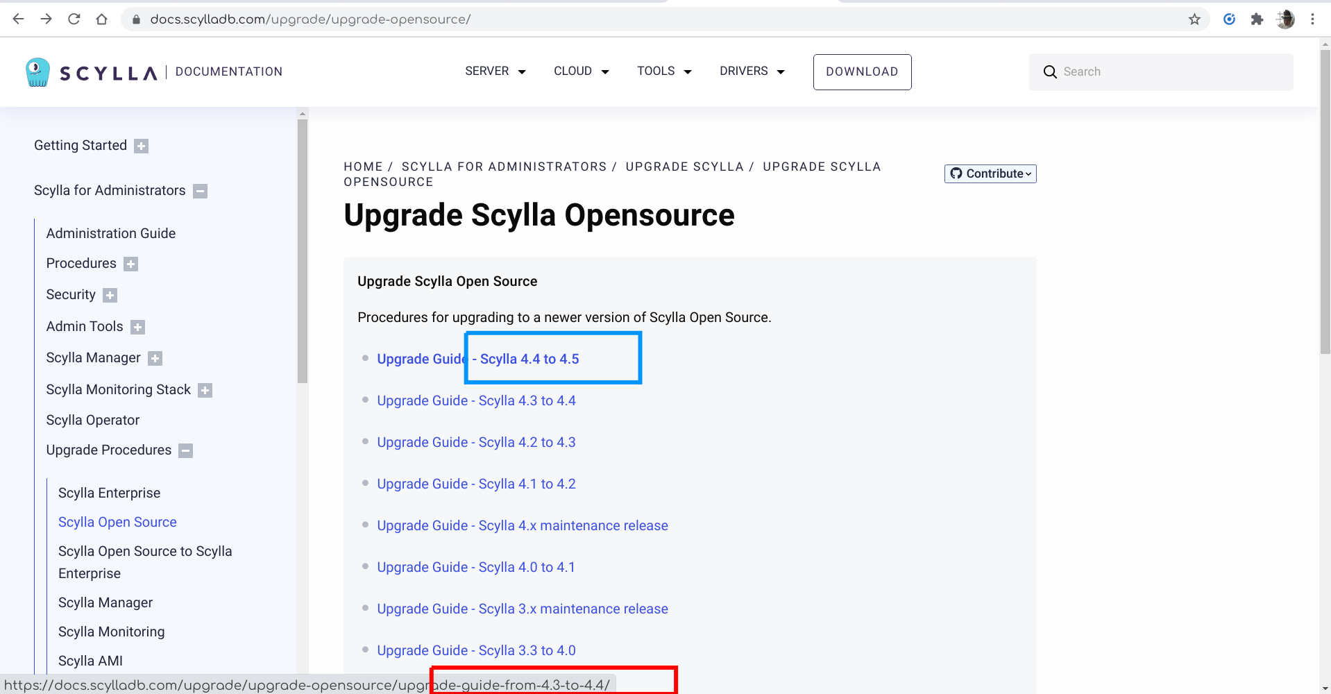 4.5 upgrade guide wrongly pointed to 4.3-to-4.4 link in upgrade INDEX page · Issue #804 ...
